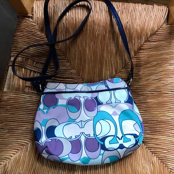 Coach | Bags | Coach Multicolor C Navy Crossbody | Poshmark